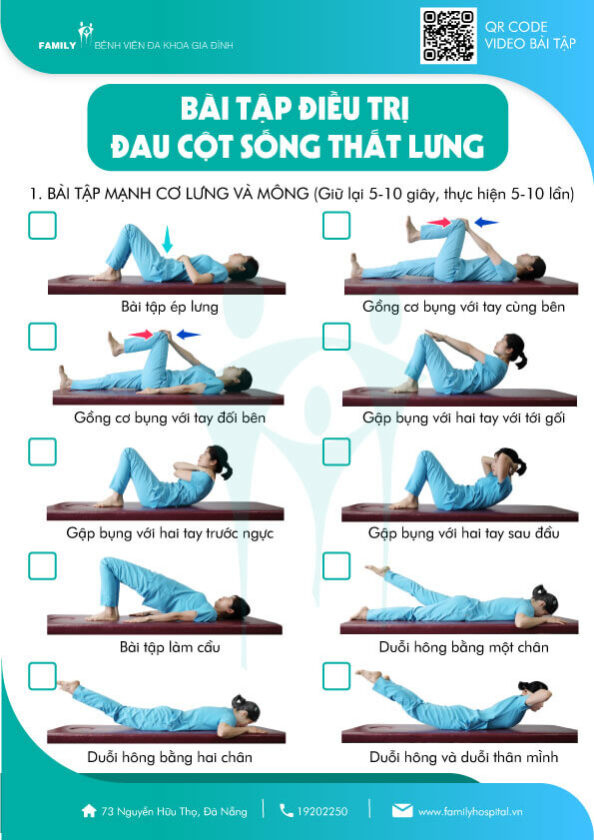 Bài tập điều trị đau cột sống thắt lưng - FAMILY HOSPITAL